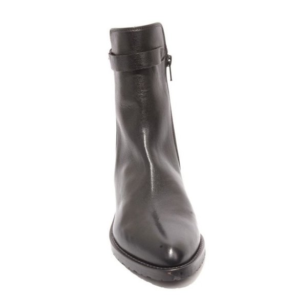 Isabelle | Shoes | Isabelle 334a Black Leather Zip Pointy Ankle Heel ...